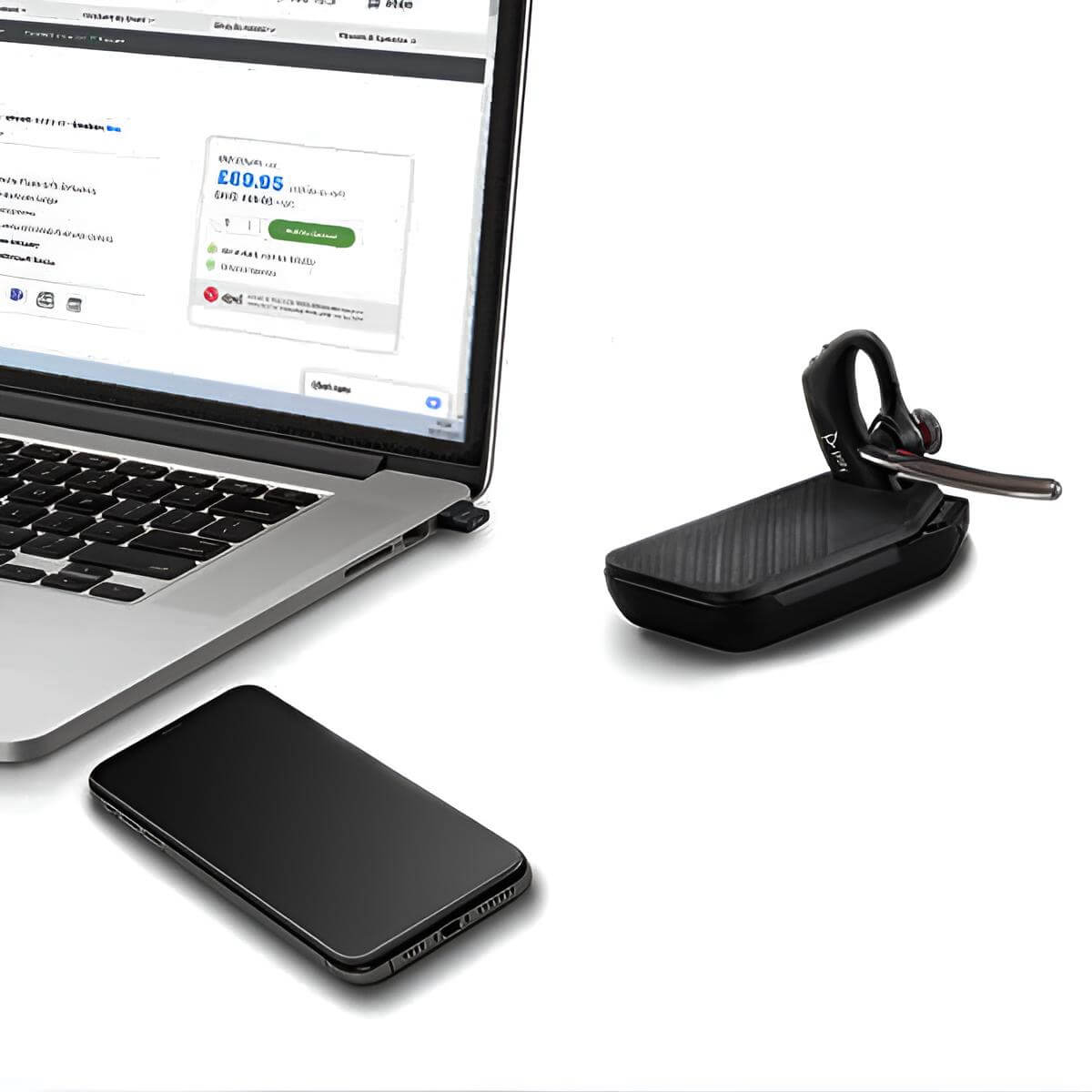 Plantronics Poly Voyager 5200 UC Bluetooth Headset - Refurbished ...