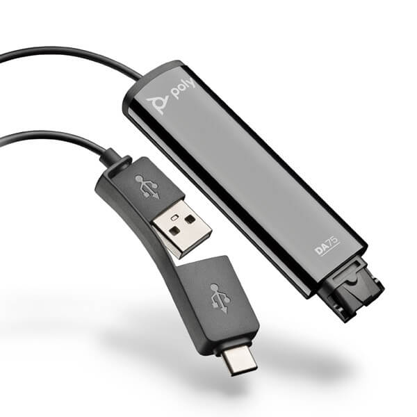 Poly DA75 USB-A and USB-C to QD Adapter – Headset Sales Ltd